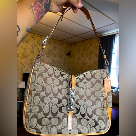 Coach | Bags | Coach Signature Brown Shoulder Bag | Poshmark